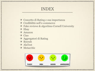 Presentazione Rating System | PPT