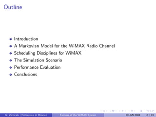 Fairness of the WiMAX System | PPT