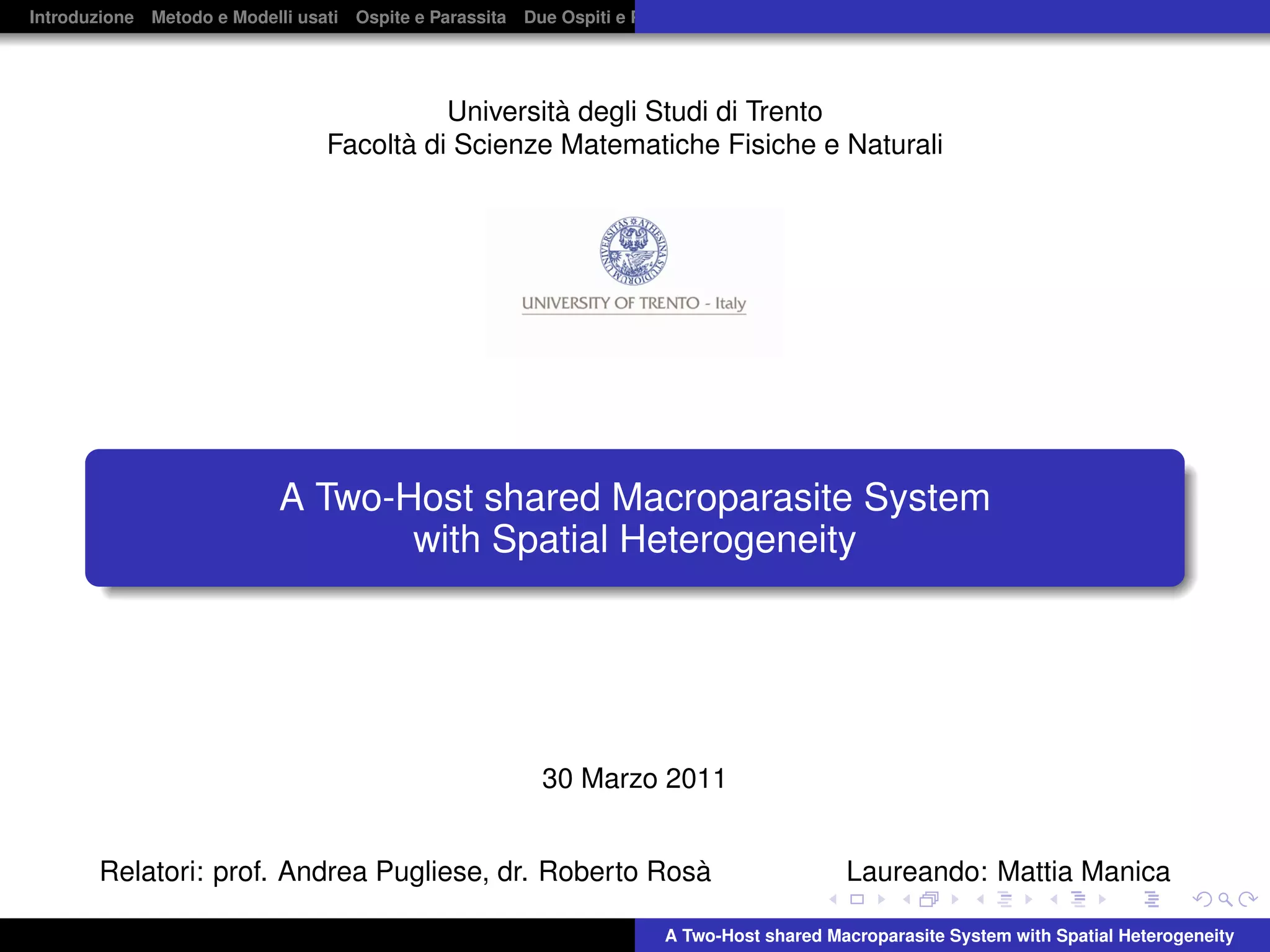 A two host shared macroparasite with spatial heterogeneities | PDF