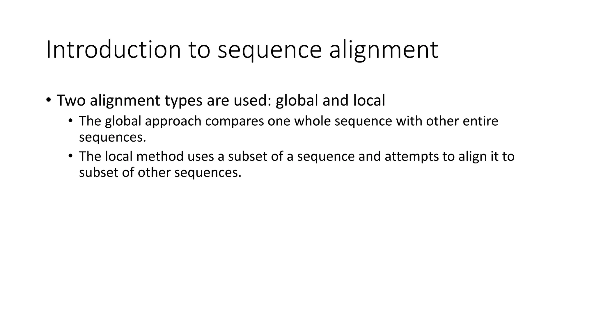Biological sequences analysis | PPTX