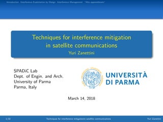 Techniques for interference mitigation in satellite communications | PDF