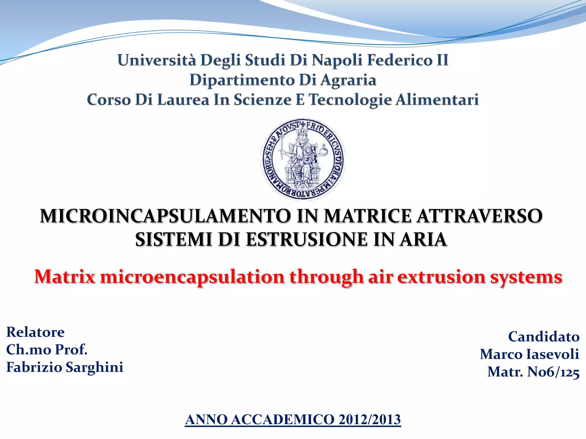 Matrix microencapsulation through air extrusion systems | PPT