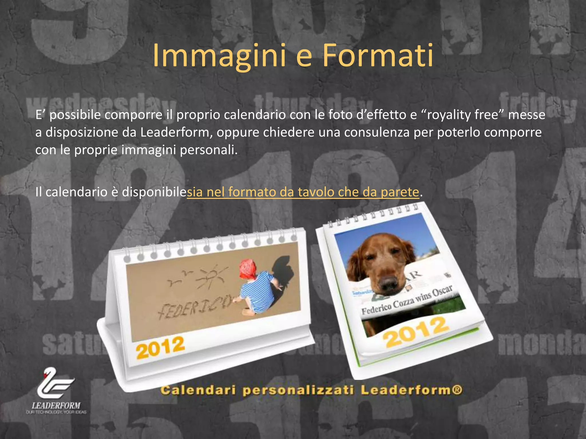 Presentazione Calendari | PPTX