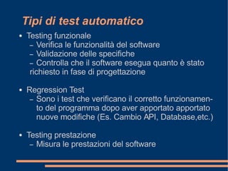 Presentazione Testing automatizzato | PDF | Programming Languages ...