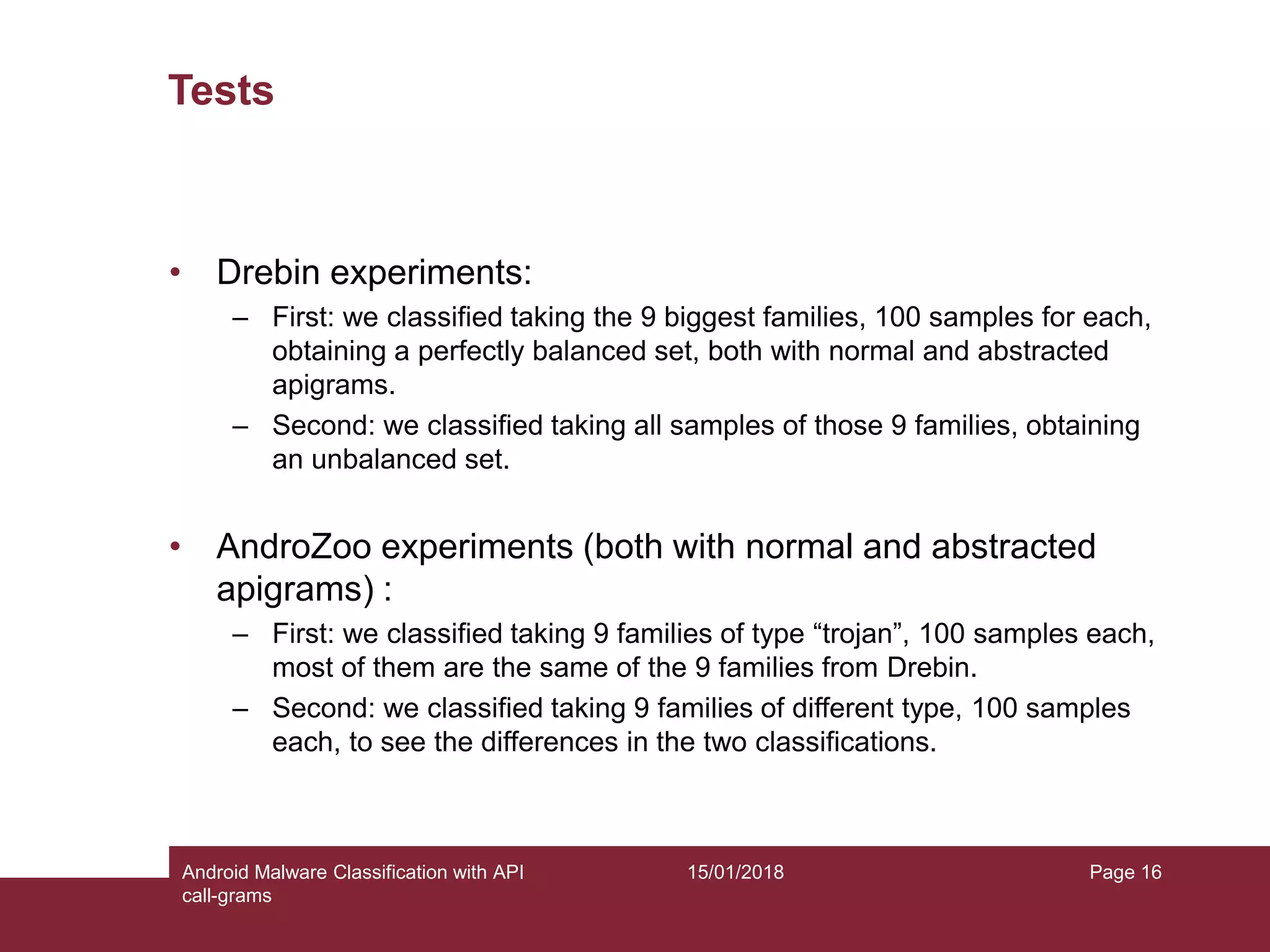 Android Malware Classification With Api Call Grams Ppt