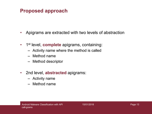 Android Malware Classification With Api Call Grams Ppt