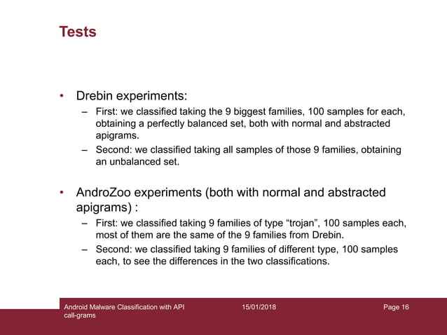 Android Malware Classification With Api Call Grams Ppt