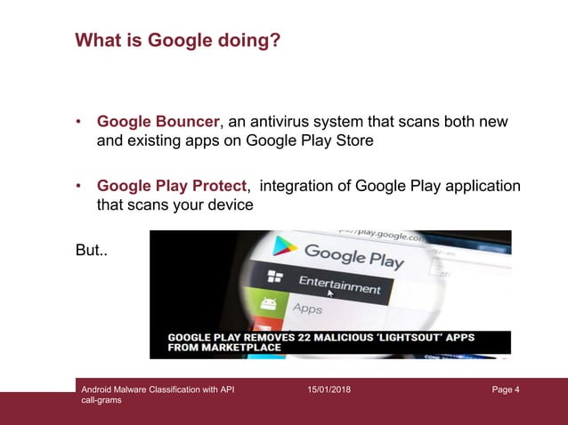 Android Malware Classification With Api Call Grams Ppt