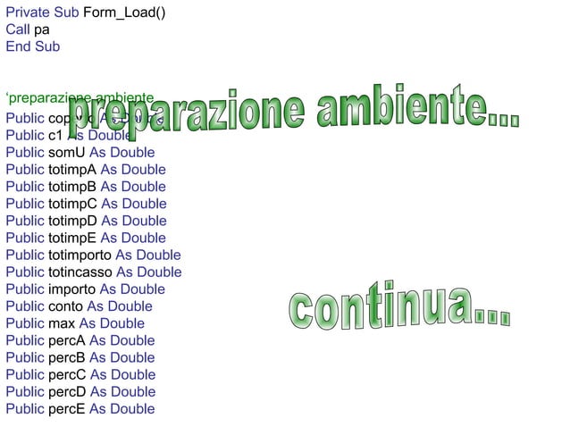 Presentazione Visual Basic | PPT