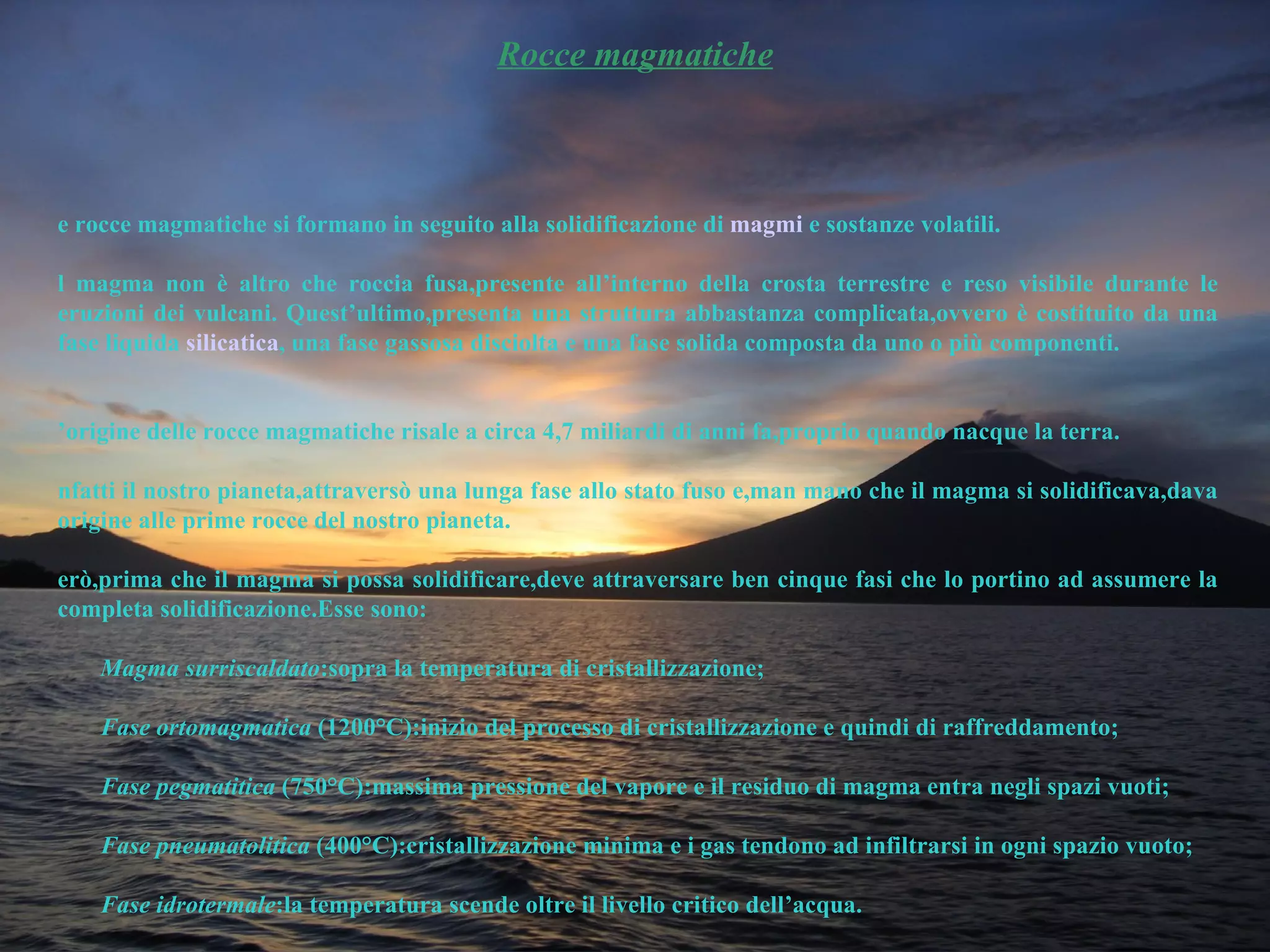 Rocce magmatiche | PPT