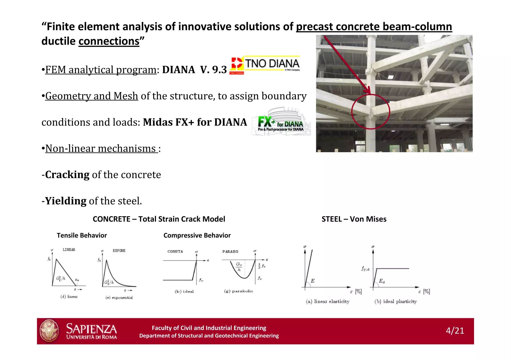 FINITE ELEMENT ANALYSIS OF INNOVATIVE SOLUTIONS OF PRECAST CONCRETE BEAM-COLUMN DUCTILE ...