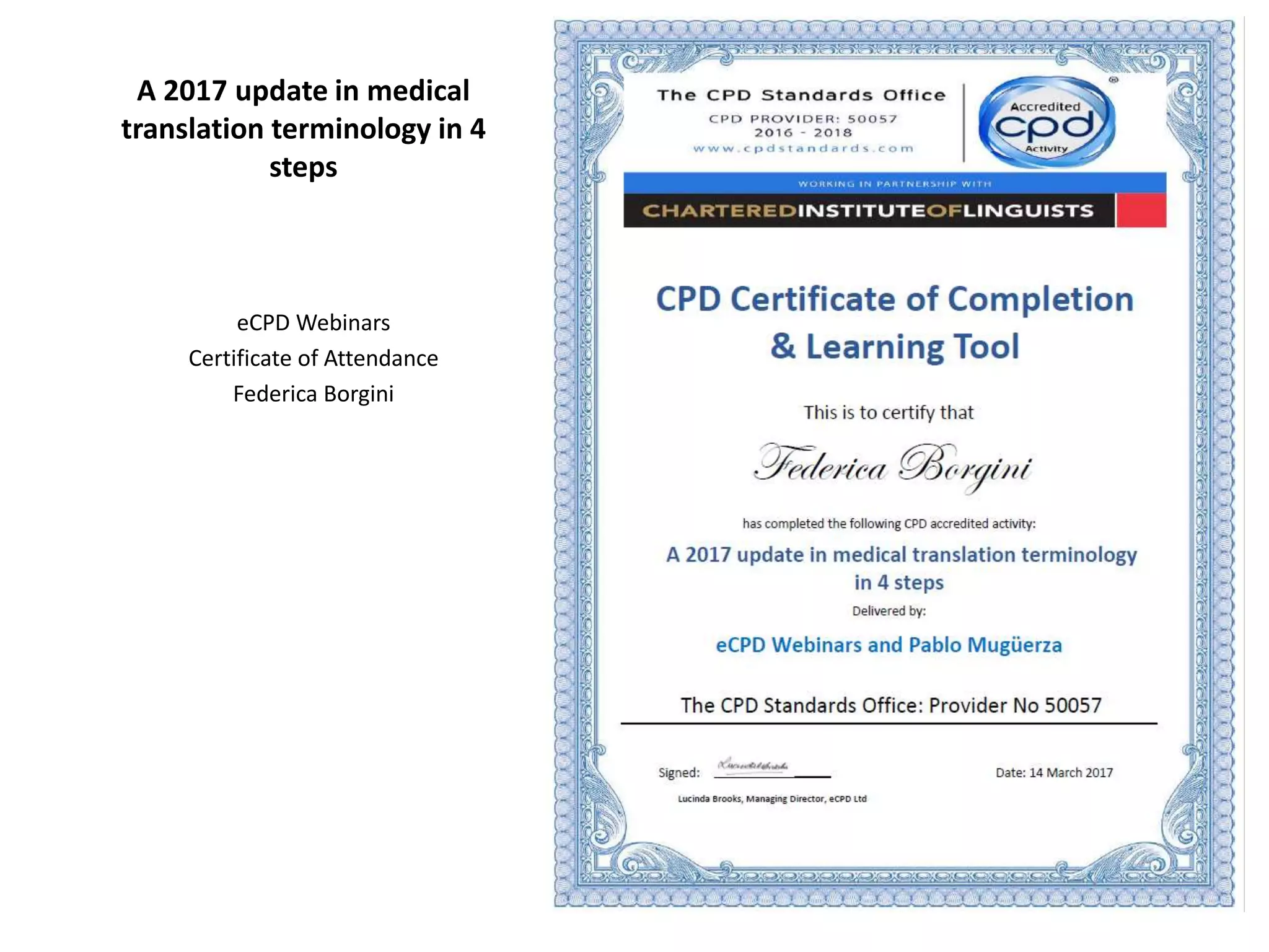 Federica Borgini - CPD | PPT