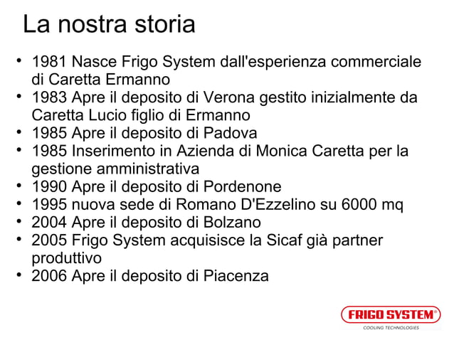 Presentazione FRIGO SYSTEM | PPT