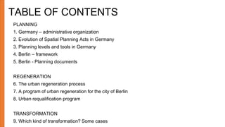 Berlin. Planning, regeneration and transformation. | PDF