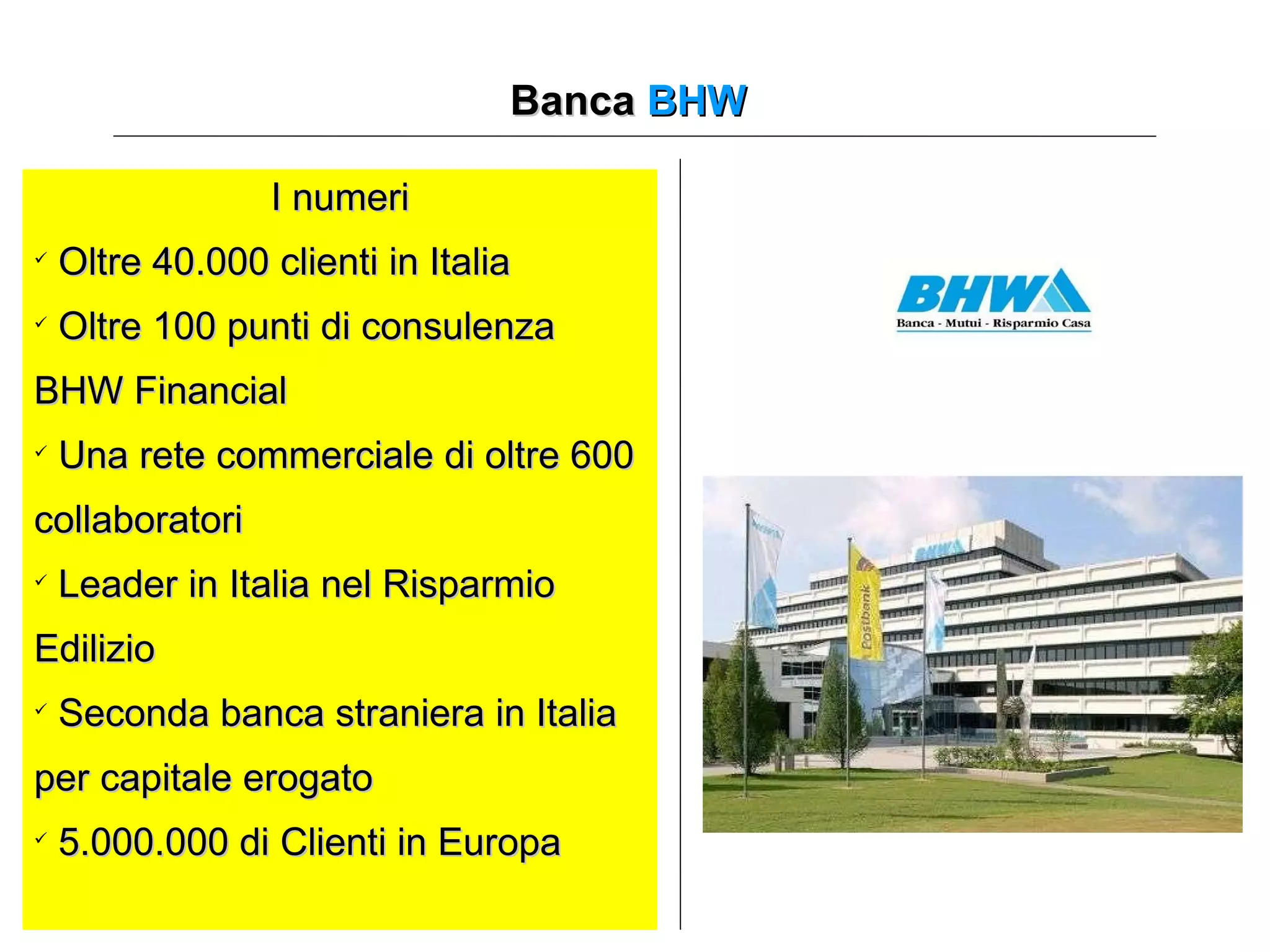 Banca BHW: presentazione | PPT