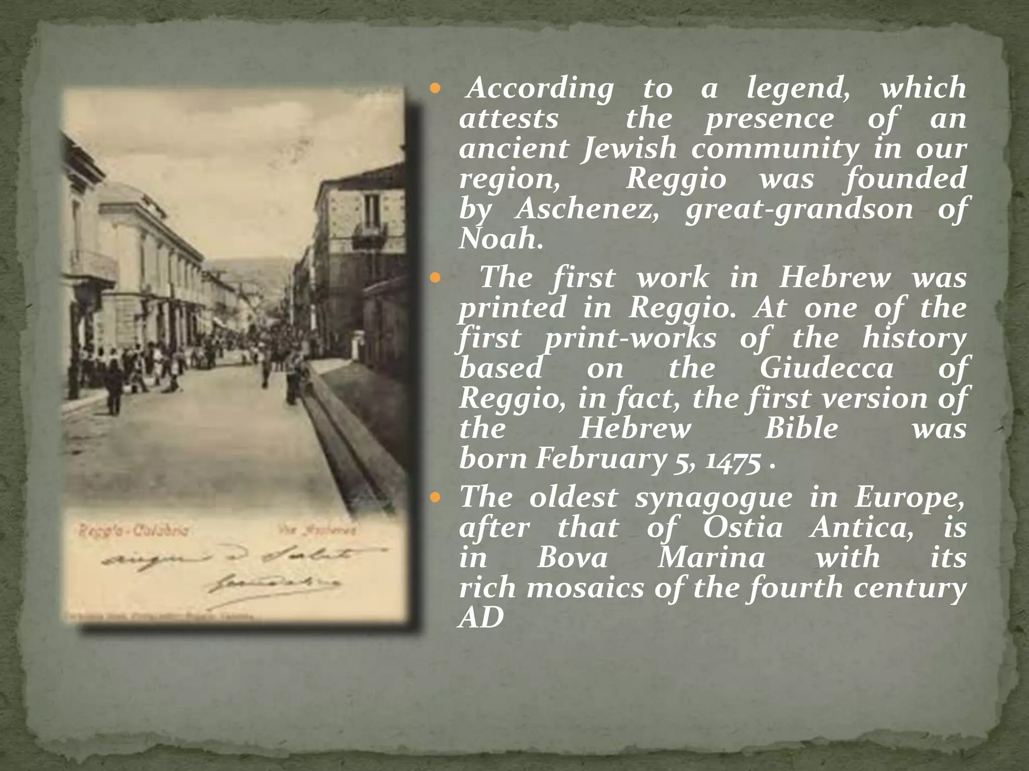 Jewish community in Calabria | PPT