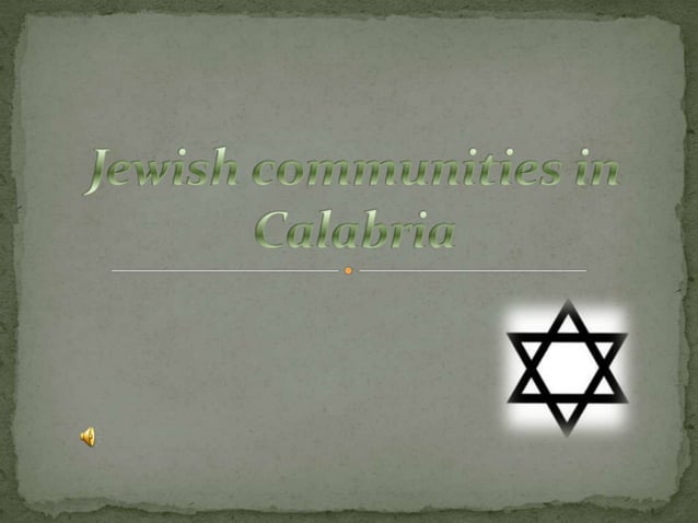 Jewish community in Calabria | PPT