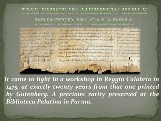 Jewish community in Calabria | PPT