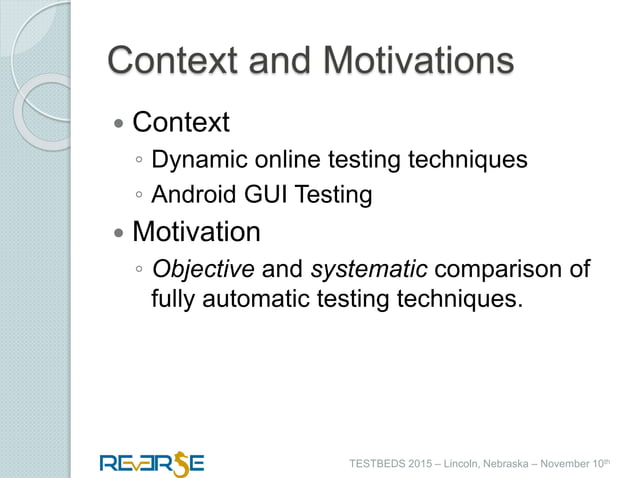 A Conceptual Framework For The Comparison Of Fully Automated Gui Testing Techniques Ppt