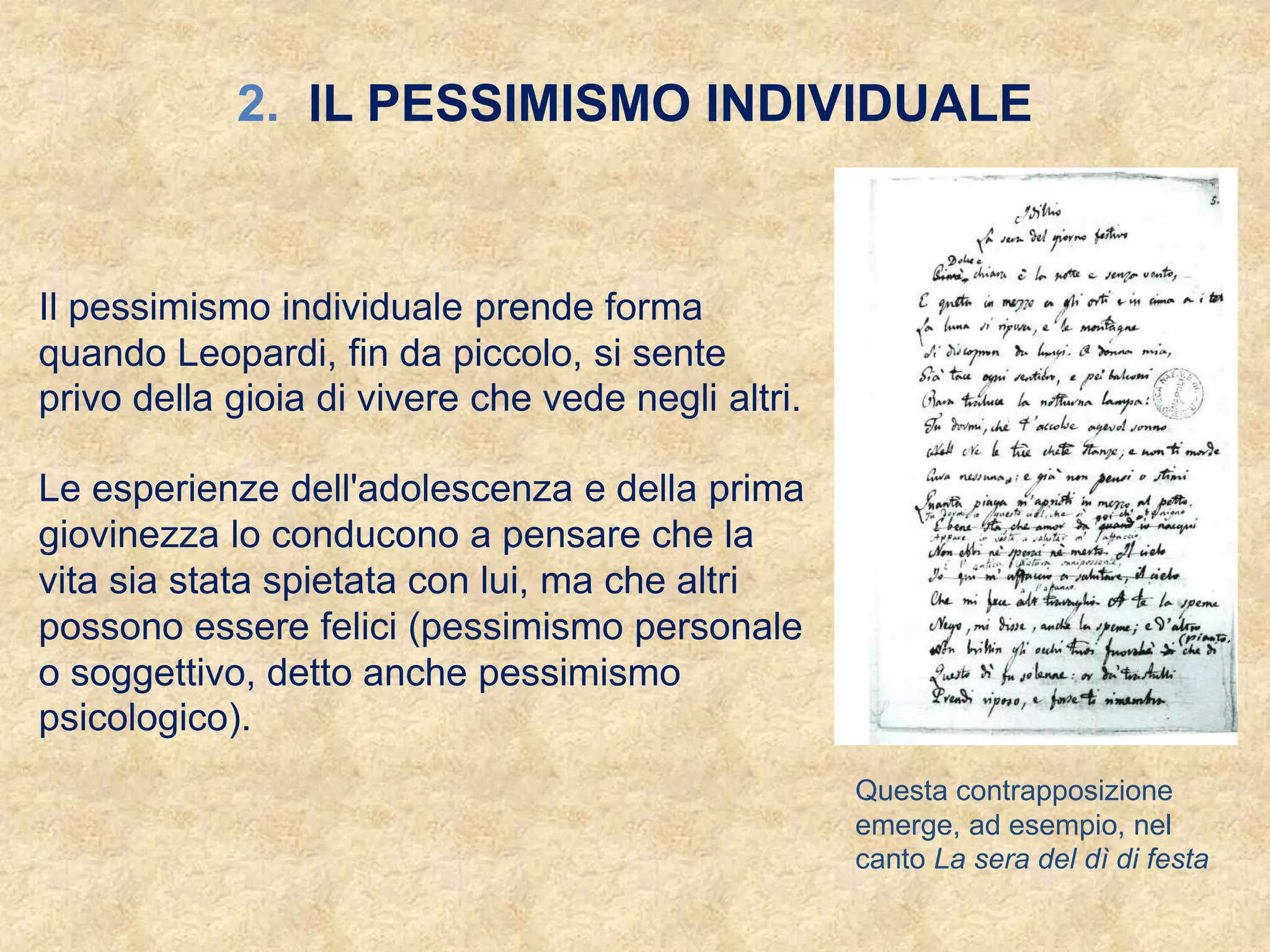 Giacomo Leopardi: le fasi del pessimismo | PPTX