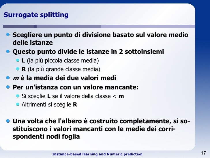 Instance-based learning and Numeric prediction