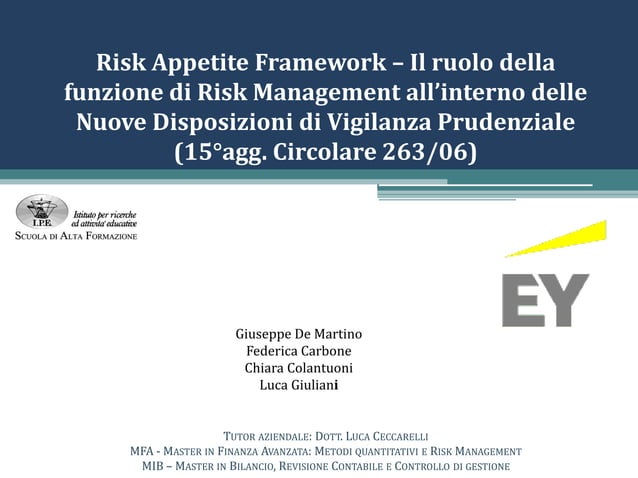Project work ipe-Ernst & young | PPT