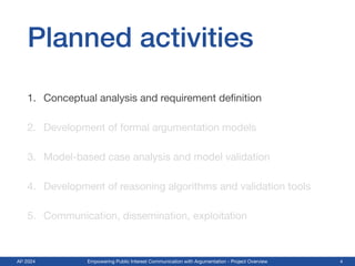 Empowering Public Interest Communication with Argumentation - Project Overview | PPT