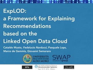 ExpLOD: a framework for explaining recommendations based on the Linked ...