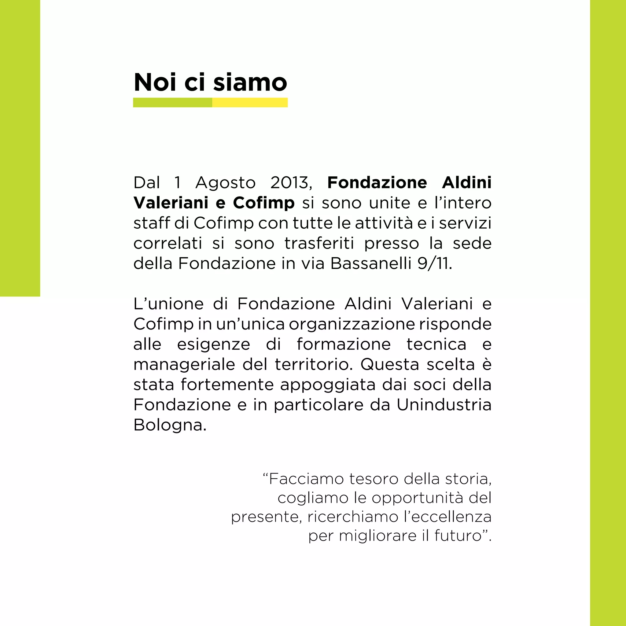 Presentazione/Presetation Fondazione Aldini Valeriani 2014 | PDF