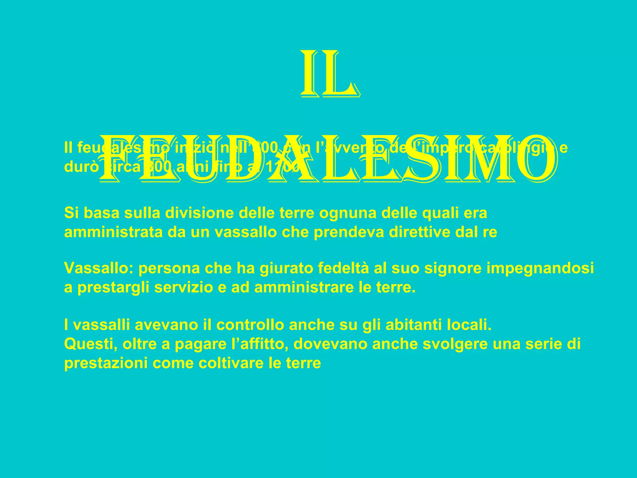 Presentazione feudalesimo | PPT