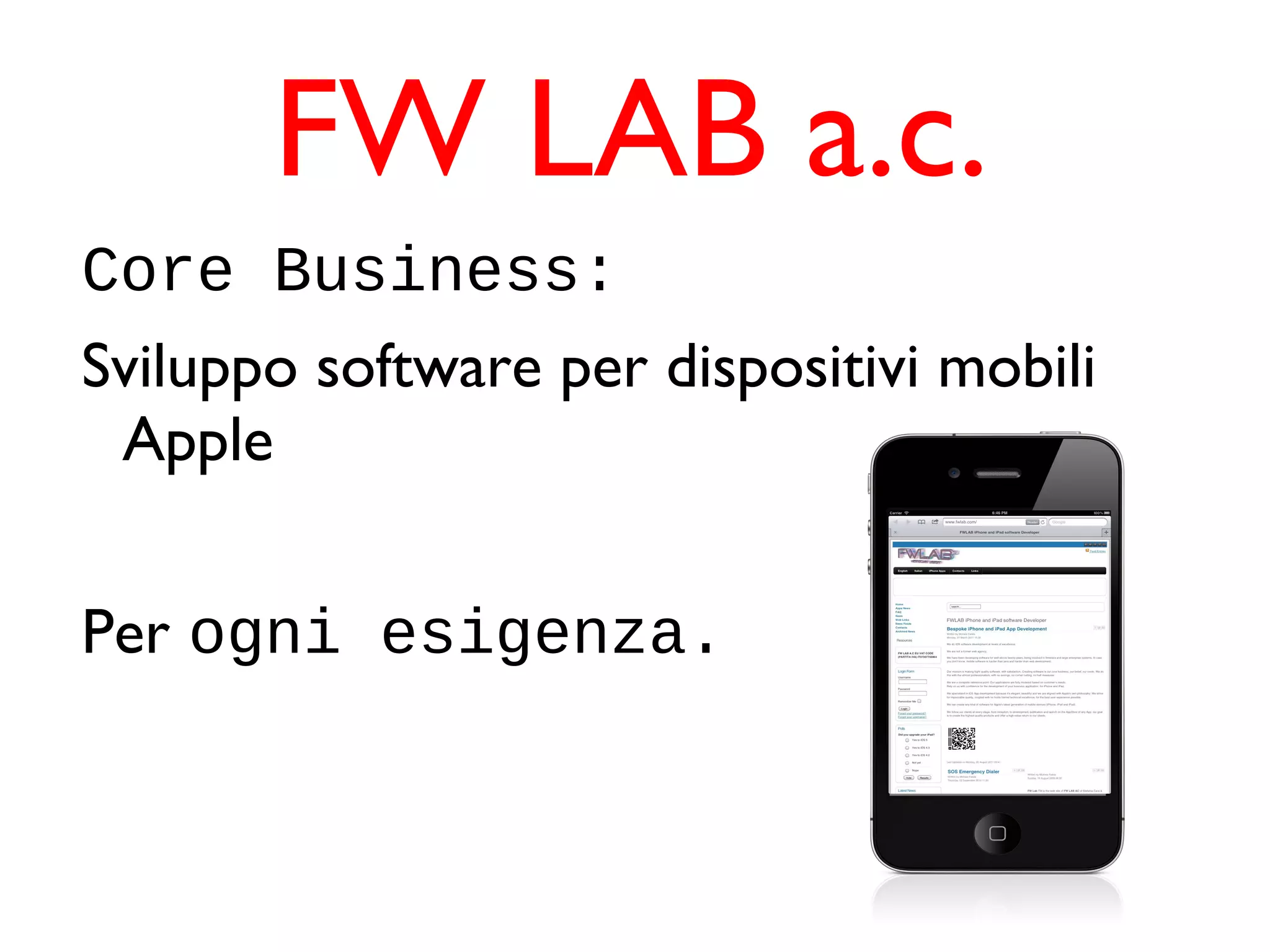 Presentazione fwlab ac - Sviluppo professionale di App mobili | PPT