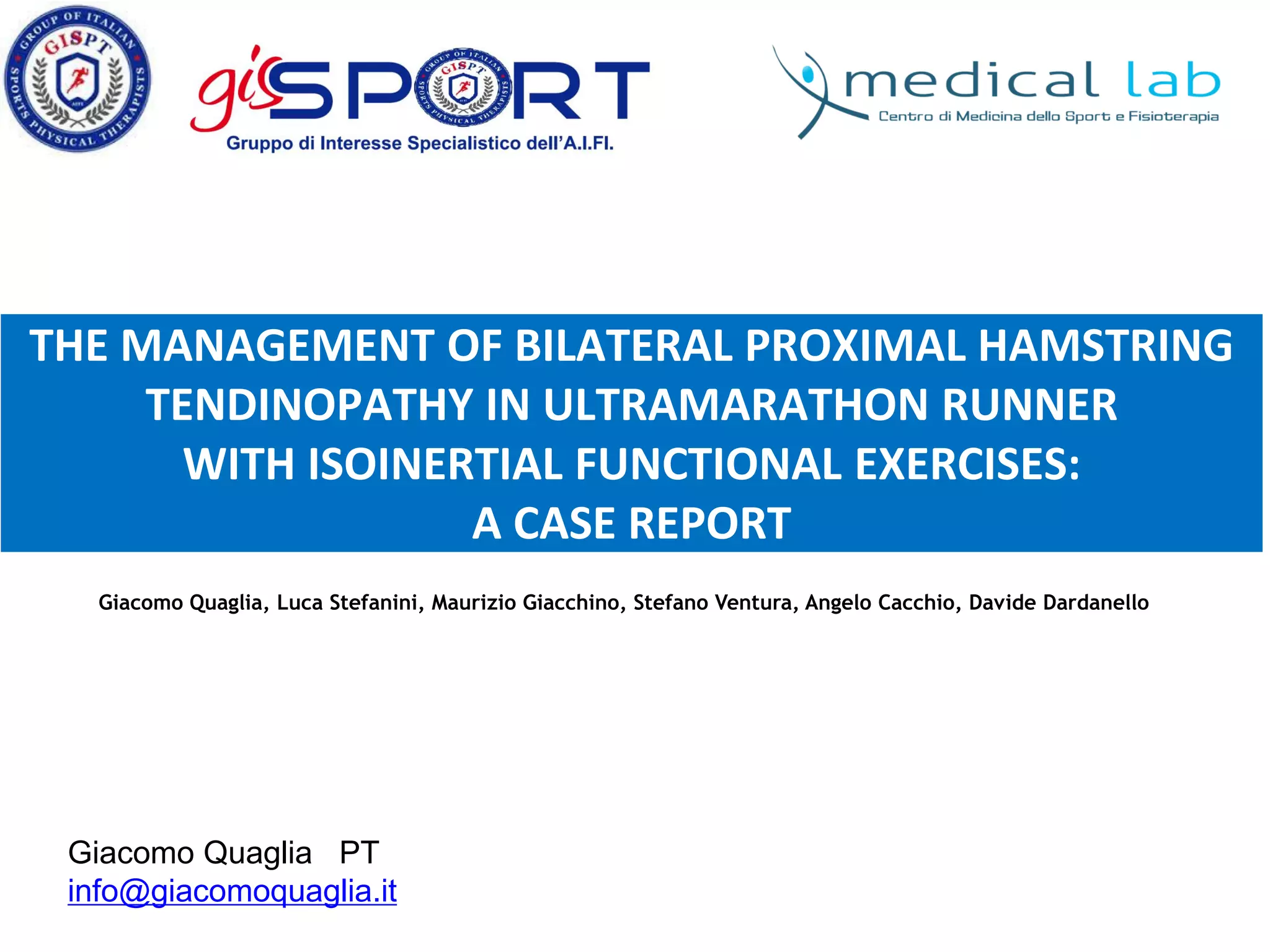 BILATERAL PROXIMAL HAMSTRING TENDINOPATHY IN ULTRAMARATHON RUNNER | PDF