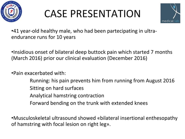 BILATERAL PROXIMAL HAMSTRING TENDINOPATHY IN ULTRAMARATHON RUNNER | PPT