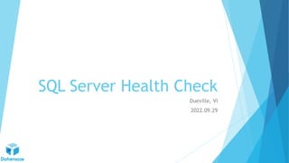 SQL Server Health Check: le slide del webinar | PDF