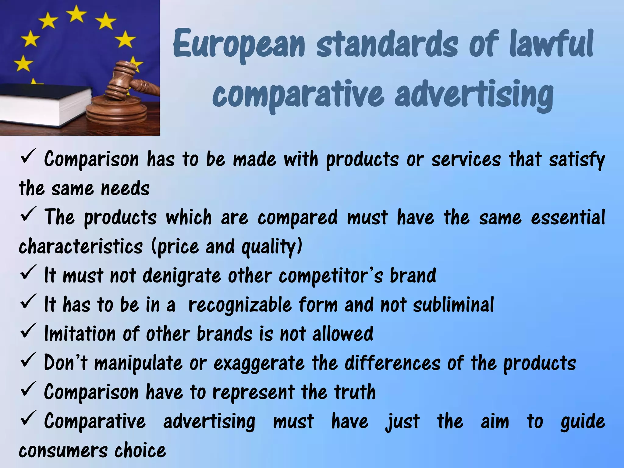 Presentazione "The comparative advertising" | PPT
