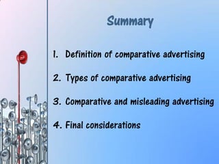 Presentazione "The comparative advertising" | PPT