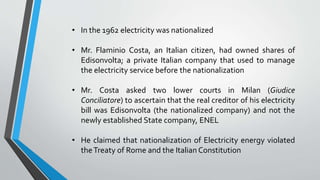 Judgment Enel v. Costa - case 6/64 | PPTX