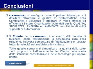Presentazione istituzionale COMSEC | PDF | Business | Business and Finance