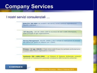 Presentazione istituzionale COMSEC | PDF | Business | Business and Finance