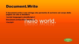 Presentazione JavaScript | PPT