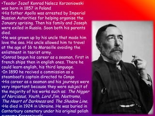 Heart of darkness di Joseph Conrad | PPTX