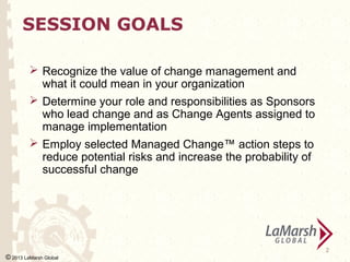 "Change management". Workshop 8 ottobre Advance School - LaMarsh Global ...