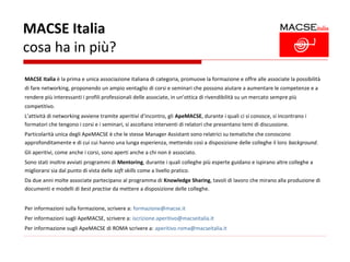 Presentazione MACSE Italia | PPT