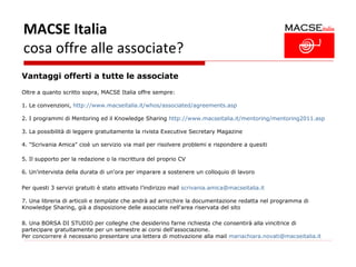 Presentazione MACSE Italia | PPT