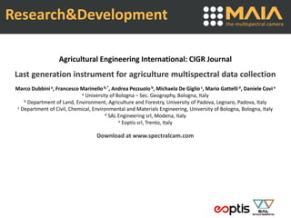 MAIA - the multispectral camera | PPT