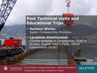 II Level Master in Geotechnical Design: Design & Management of ...