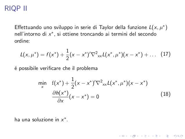 Metodi per la soluzione di problemi di programmazione non lineare