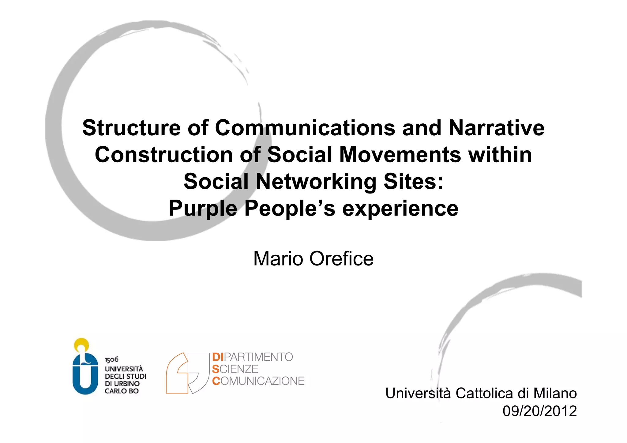 Structure of Communications and Narrative Construction of Social ...