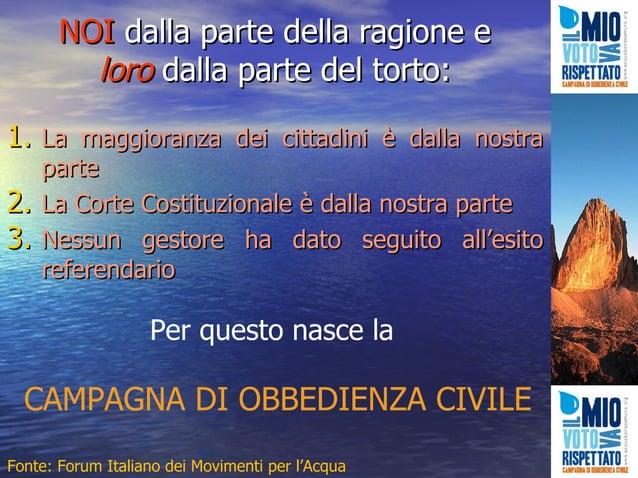 Campagna Obbedienza Civile - presentazione | PPT