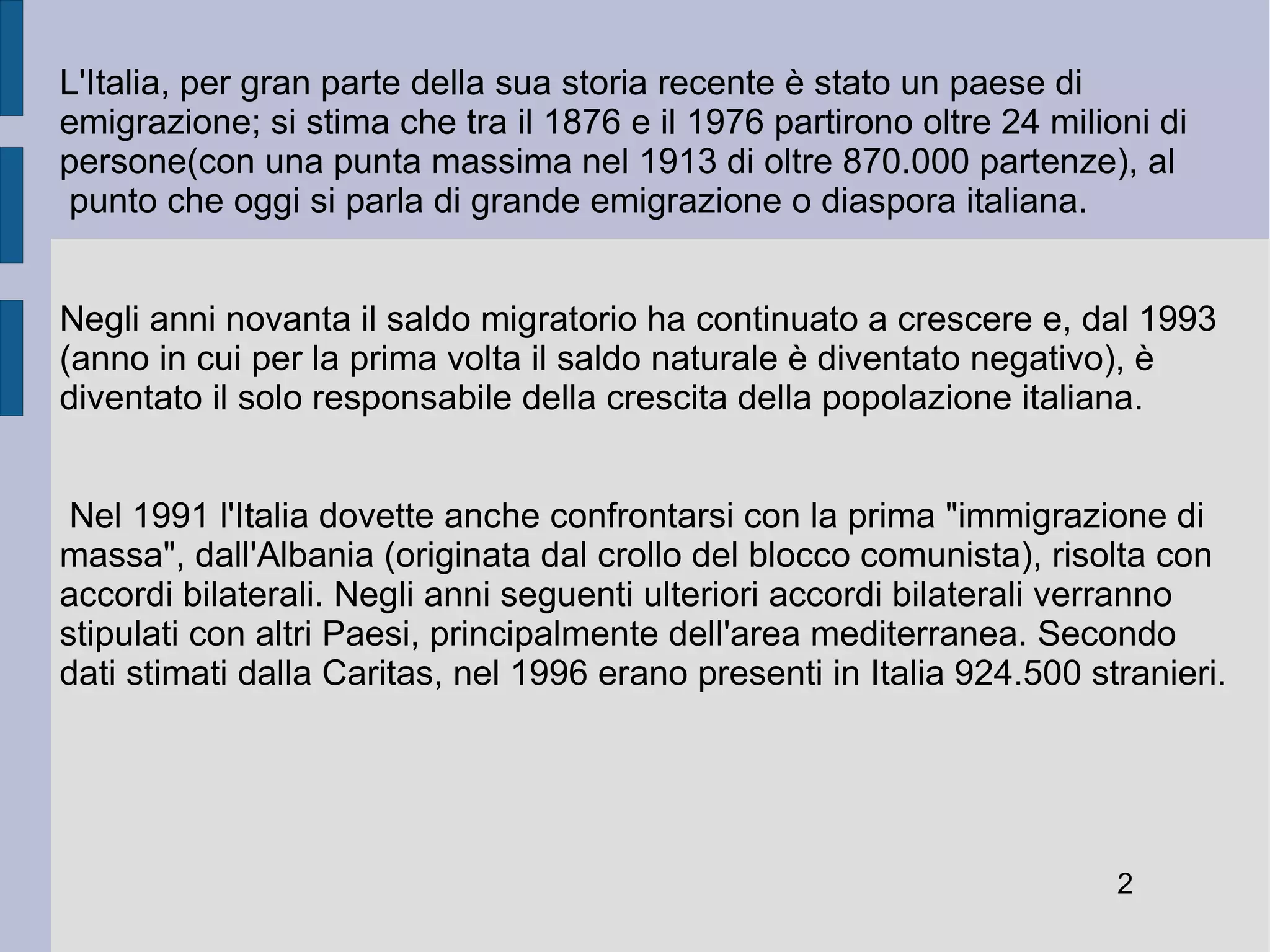 presentazione immigrazione | ODP